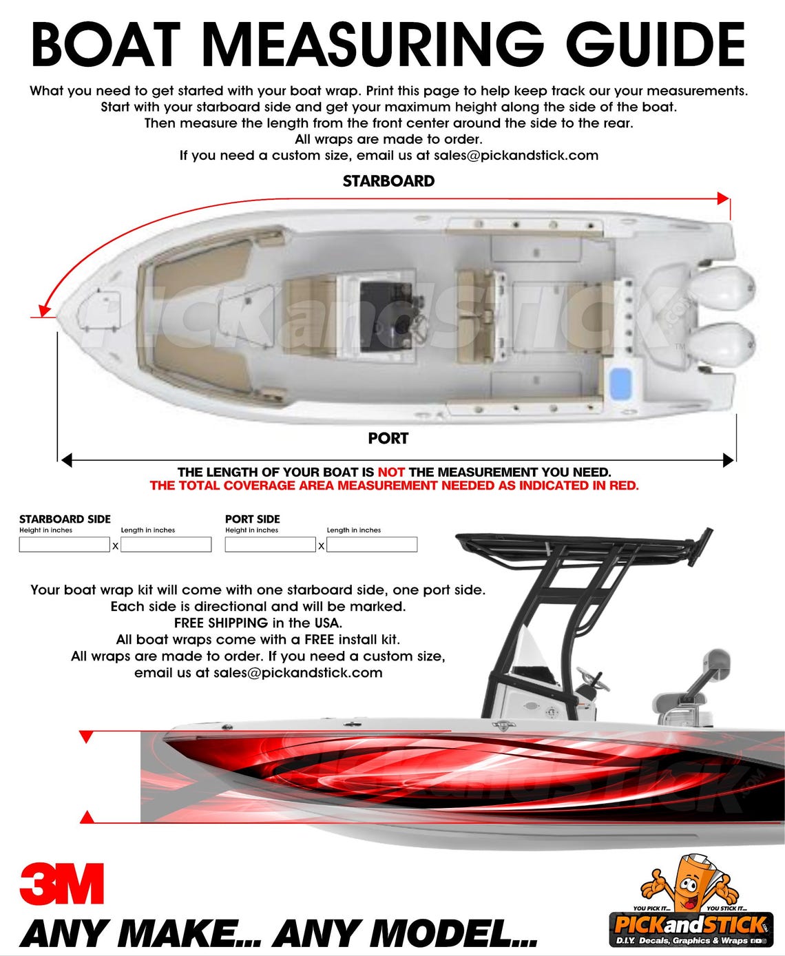 Sharp Ski/wake Boat 3M Cast Wrap - Diy-air Release-any Make - Any Model ...