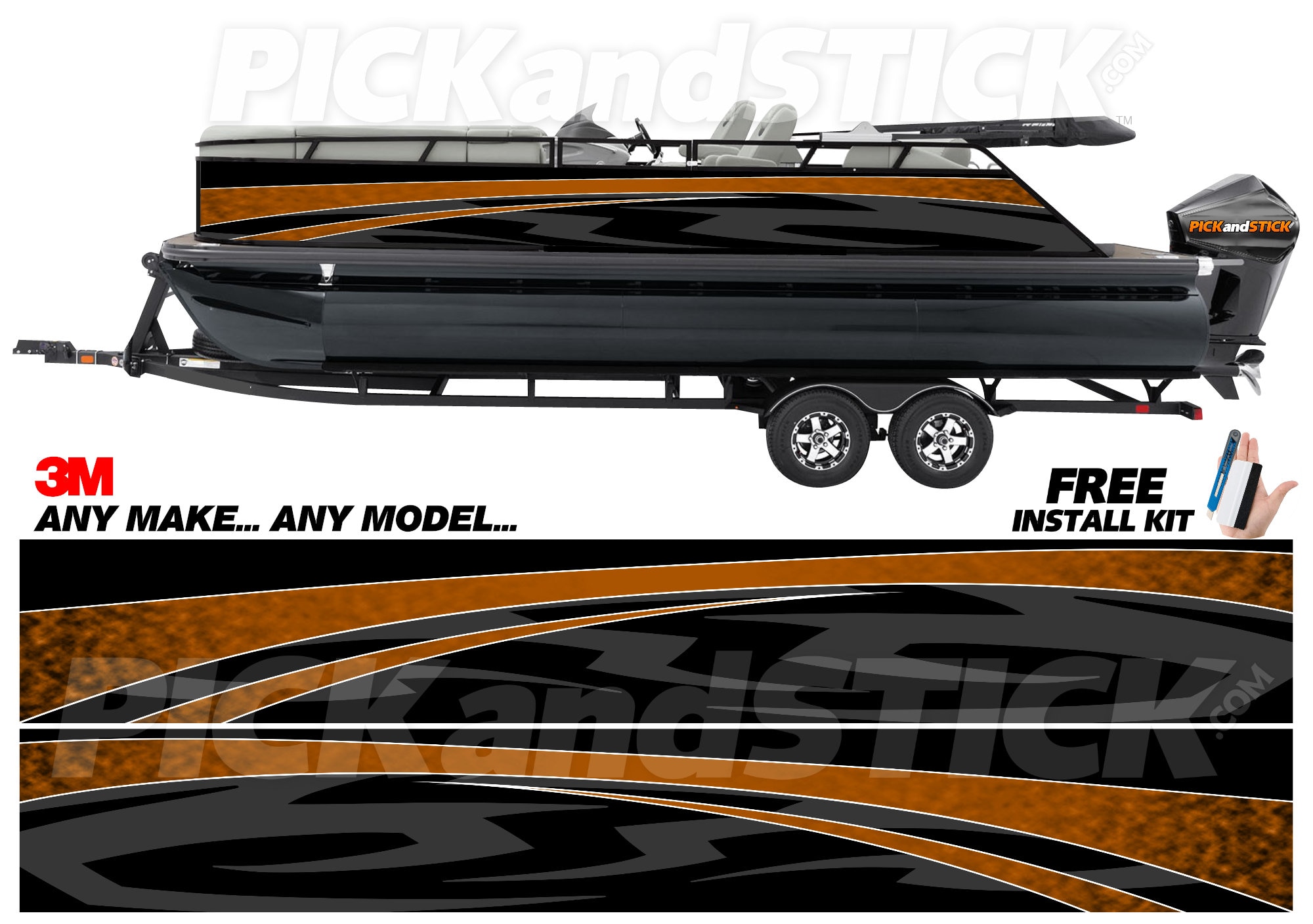 Stalker Pontoon Boat Wrap 3M DIY Decal Air Release Any Make Any Model ...