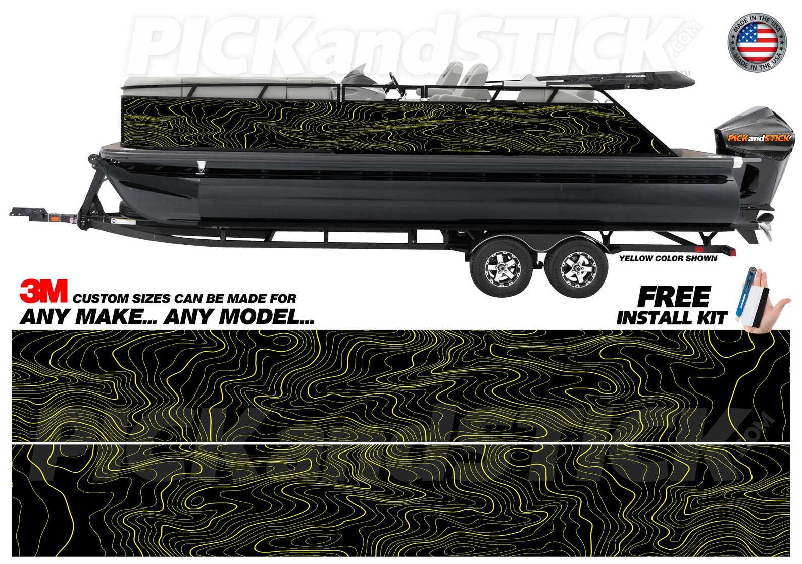 Topographic Map Pontoon Boat 3M Cast Wrap - Diy-air Release-any Make ...