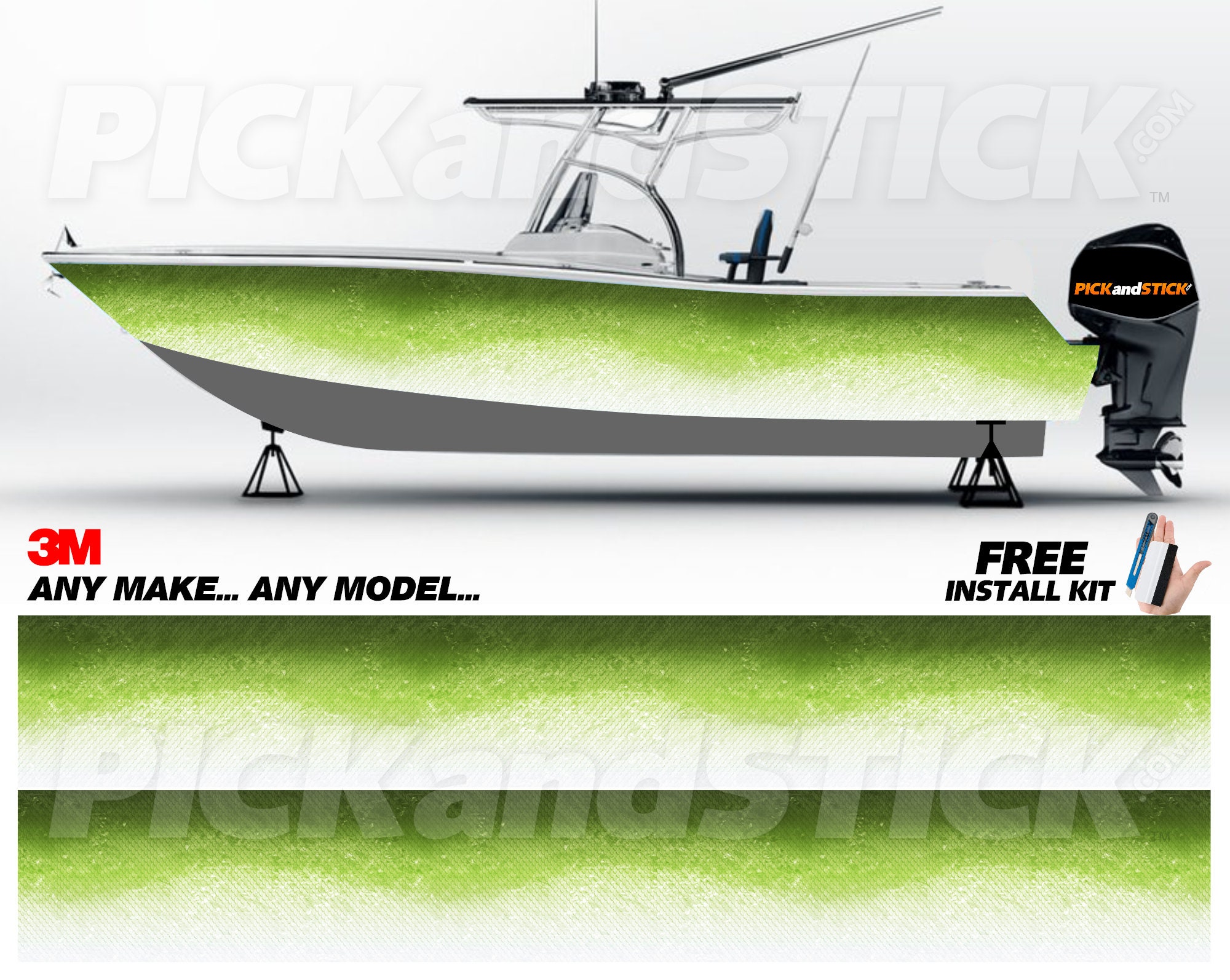 Fish Scale Fishing Boat Wrap 3M DIY Decal Air Release Any Make Any ...