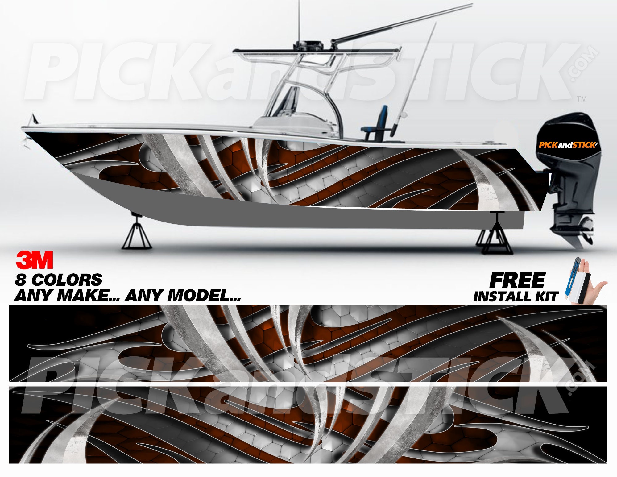 Blade Fishing Boat Wrap 3M DIY Decal Air Release Any Make Any Model ...