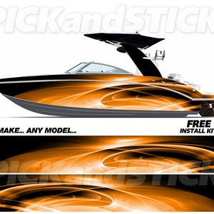 Cyclone Abstract Ski/wake Boat Wrap 3M DIY Decal Air Release Any Make ...