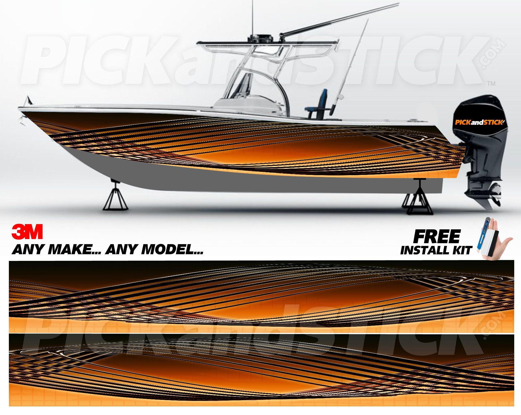 Jet Fishing Boat Wrap - 3M - DIY - Decal - Air Release - Any Make - Any ...