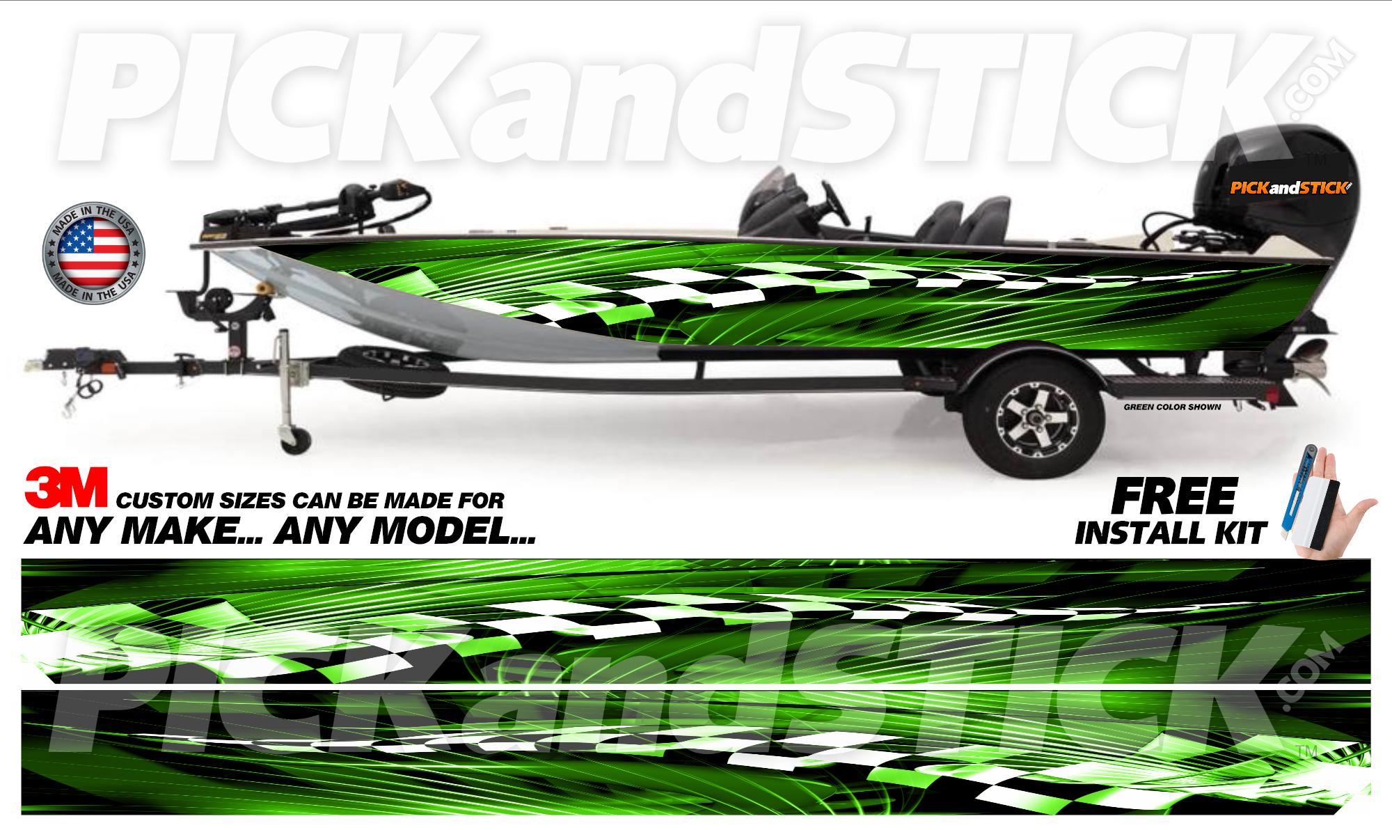Checkered Abstract Flats/bass Boat 3M Cast Wrap - Diy-air Release-any ...