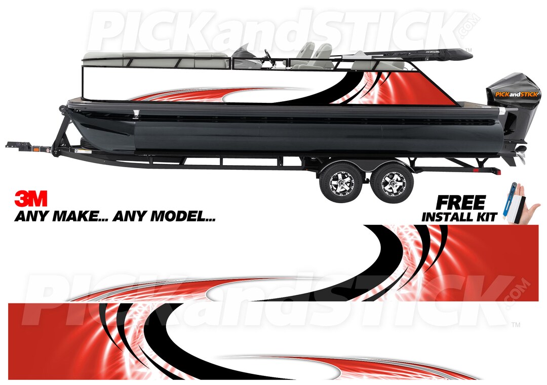 Breaker Pontoon Boat Wrap 3M DIY Decal Air Release Any Make Any Model ...