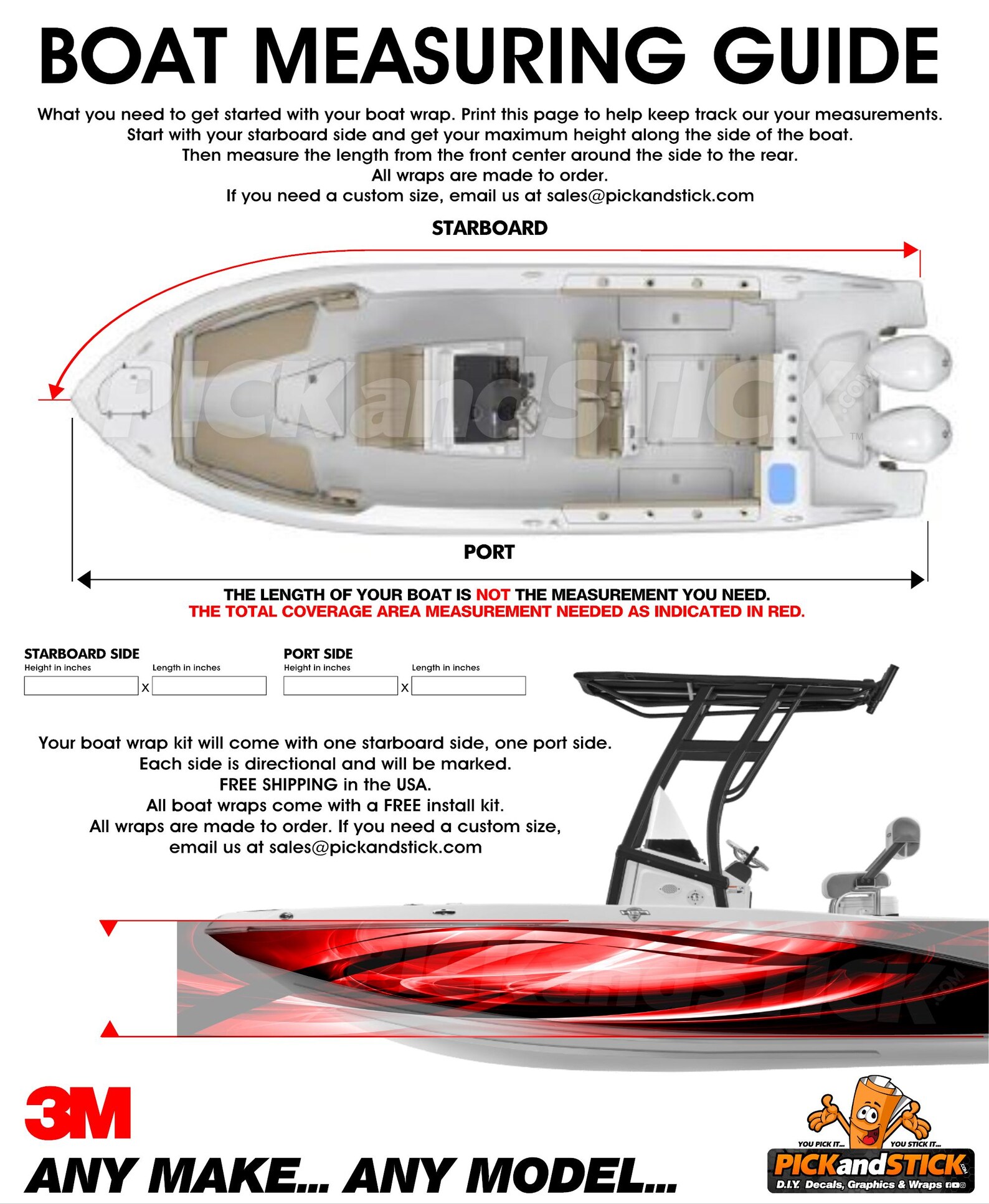 Galactic Ski/wake Boat 3M Cast Wrap - Diy-air Release-any Make - Any ...