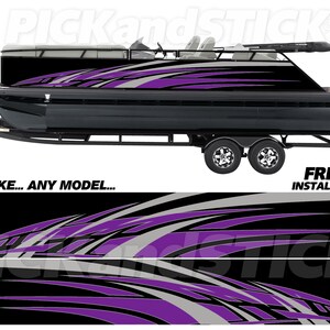 Ripper Dark Pontoon Boat Wrap 3M DIY Decal Air Release Any Make Any ...