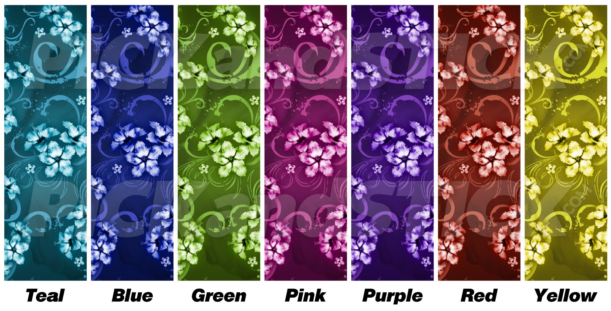 Hawaiian Floral Pontoon Boat Wrap 3M DIY Decal Air Release Any Make Any ...