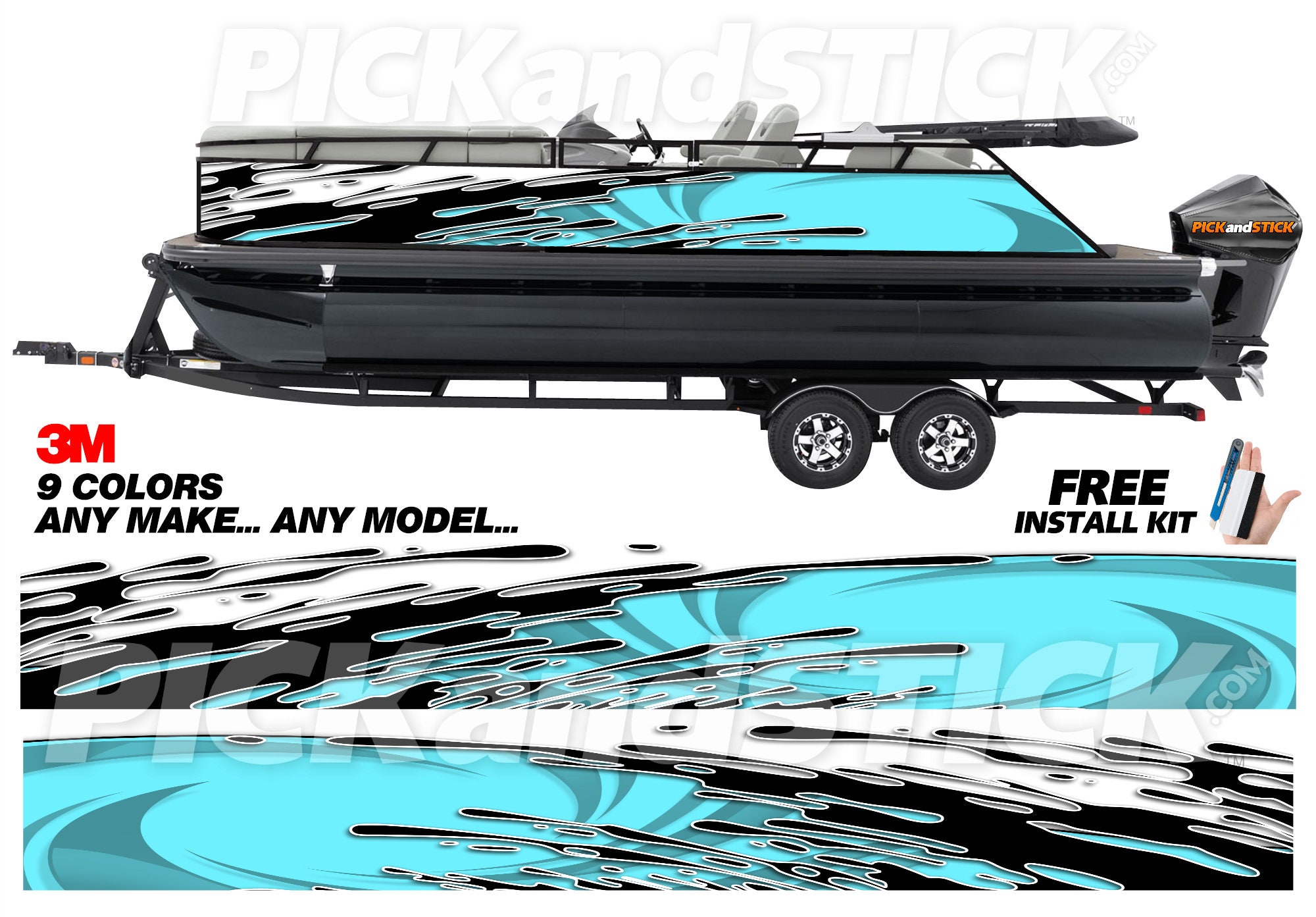 Costa Pontoon Boat Wrap 3M DIY Decal Air Release Any Make Any Model ...