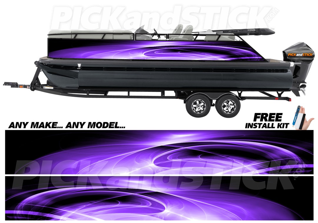 Cyclone Abstract Pontoon Boat Wrap 3M DIY Decal Air Release Any Make ...