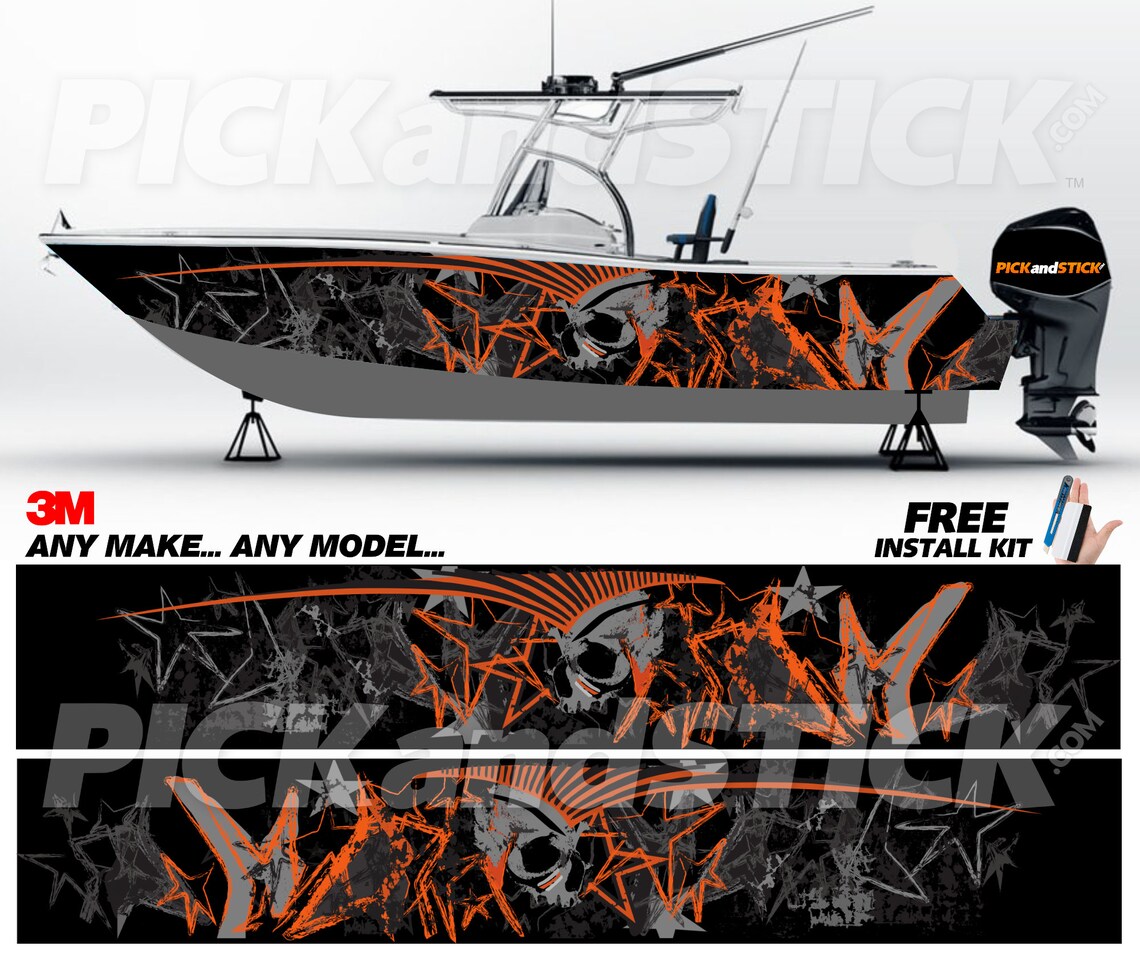 SS Fishing Boat Wrap 3M DIY Decal Air Release Any Make Any Model Custom ...