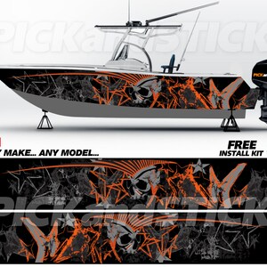 SS Fishing Boat Wrap 3M DIY Decal Air Release Any Make Any Model Custom ...