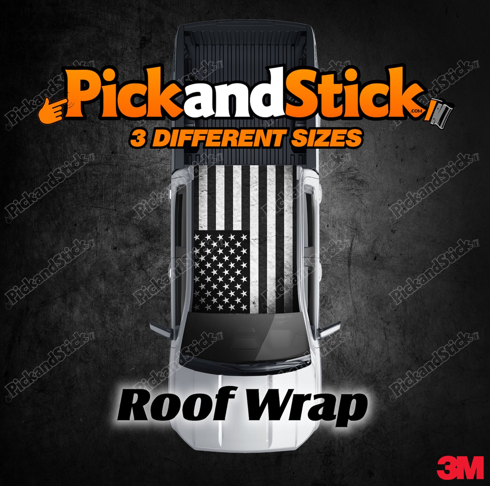 American Flag Black & White Roof Wrap Graphic Decal - Etsy