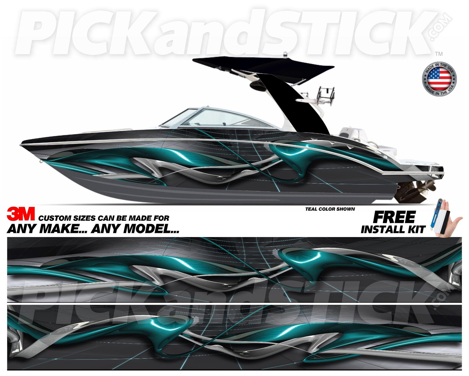 Cyber Wave Ski / Wake Boat 3M Cast Wrap - DIY - Decal - Air Release ...
