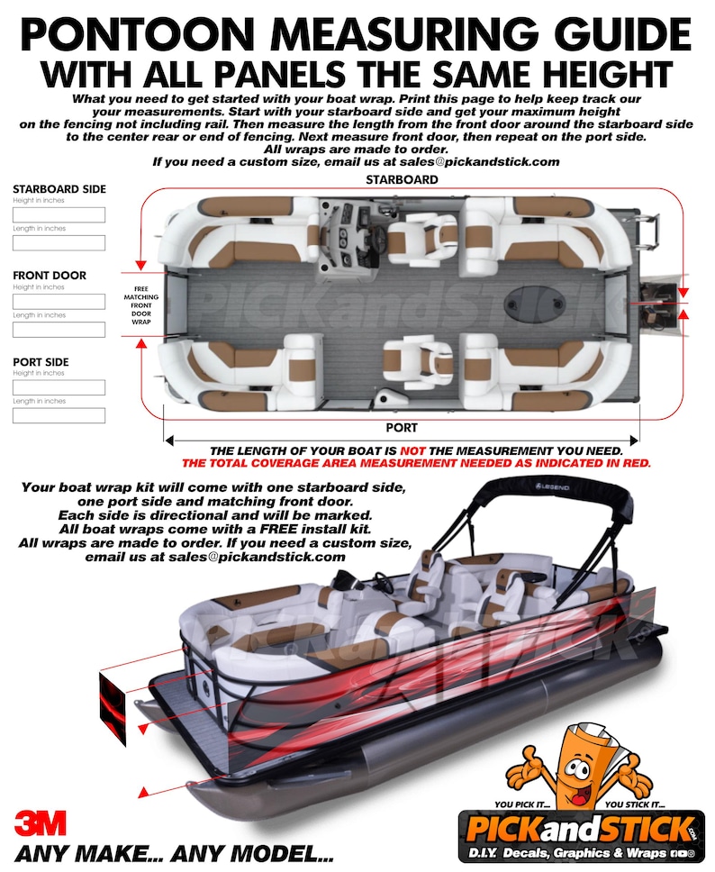 America One Pontoon Boat 3M Cast Wrap - DIY - Decal - Air Release - Any ...