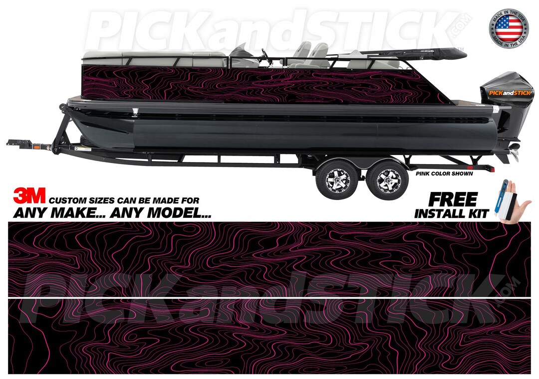 Topographic Map Pontoon Boat 3M Cast Wrap - Diy-air Release-any Make ...