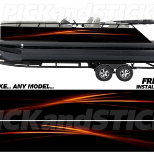 Wildfire Pontoon Boat Wrap 3M DIY Decal Air Release Any Make Any Model ...