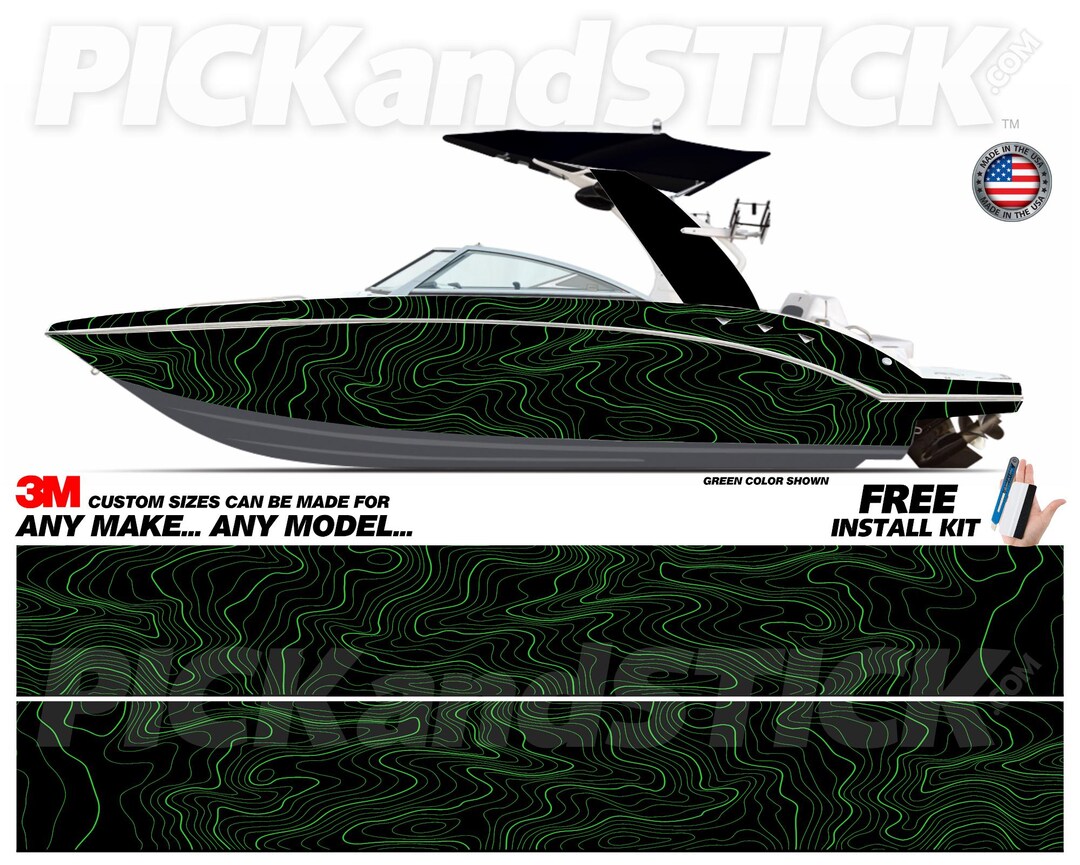 Topographic Map Ski/wake Boat 3M Cast Wrap - Diy-air Release-any Make ...