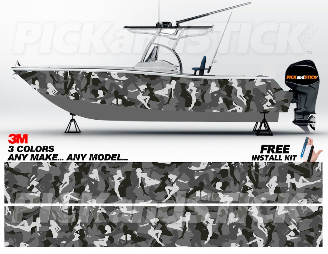 Trucker Camo Vinyl Boat Wrap Fishing Pontoon Made in U.S.A. - Etsy