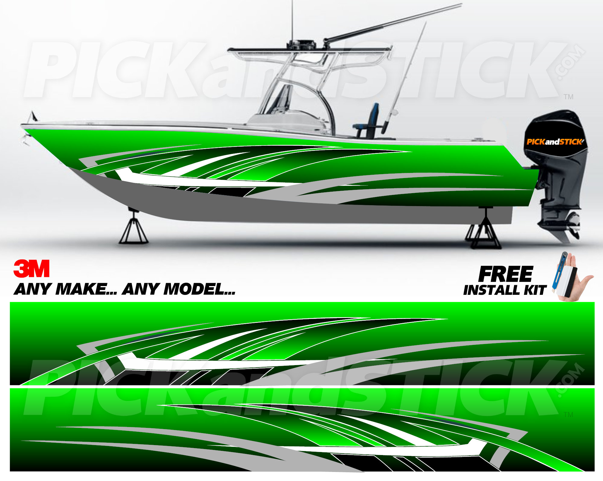 Switchback Fishing Boat Wrap 3M DIY Decal Air Release Any Make Any ...