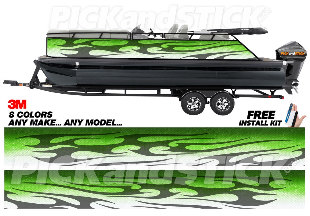 Fish Scale Tribal Pontoon Boat Wrap 3M DIY Decal Air Release Any Make ...