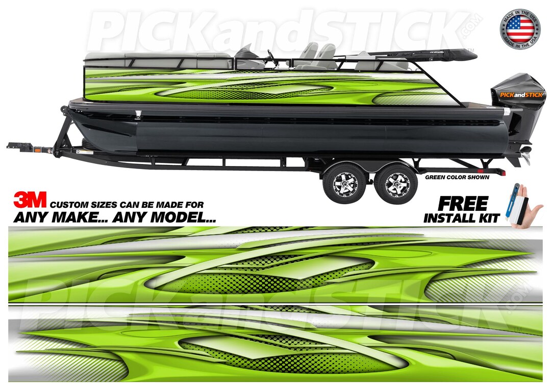 Abstract Fin Pontoon Boat 3M Cast Wrap - DIY - Decal - Air Release ...