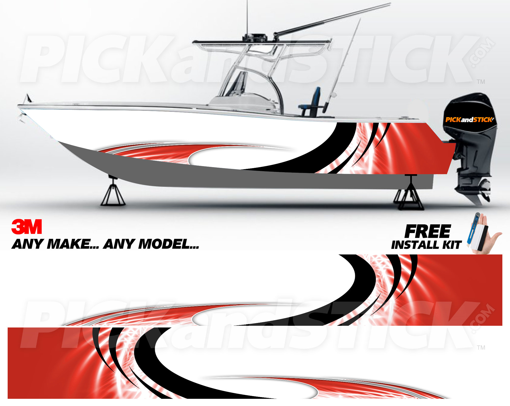 Breaker Fishing Boat Wrap 3M DIY Decal Air Release Any Make Any Model ...