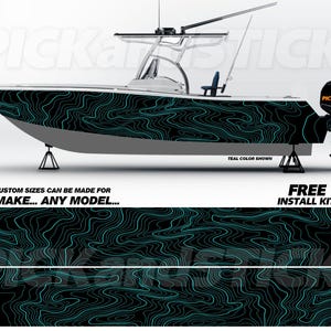 Topographic Map Fishing/center Console Boat 3M Cast Wrap - Diy-air ...