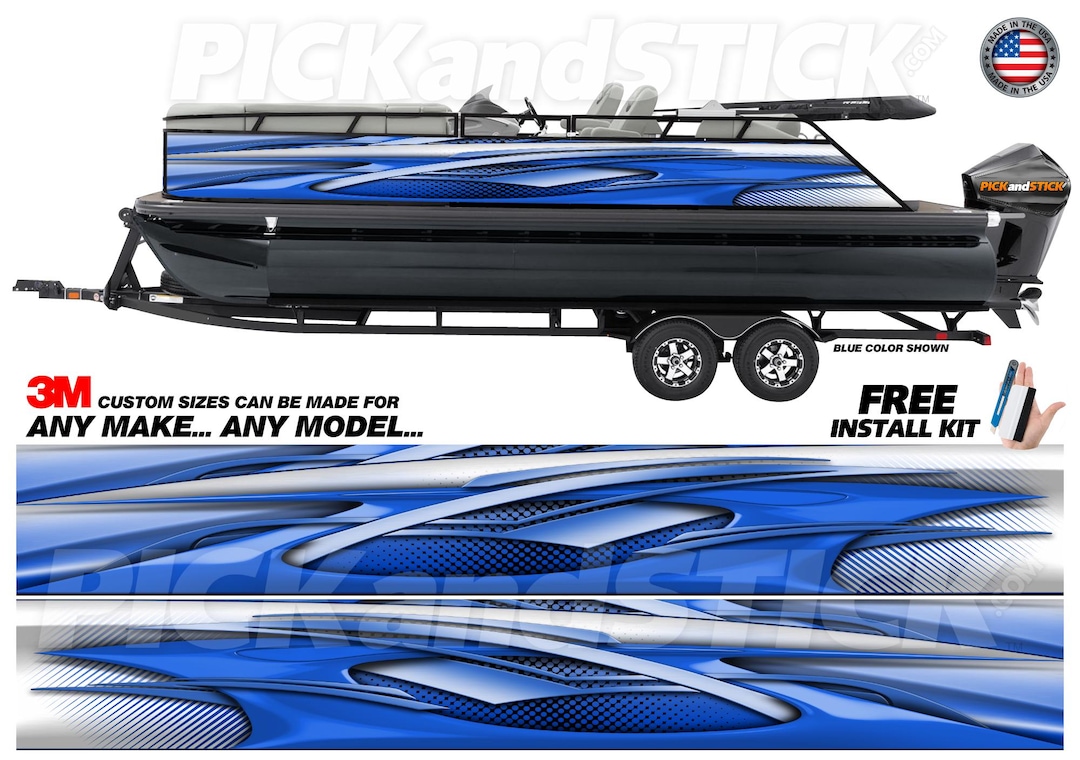 Abstract Fin Pontoon Boat 3M Cast Wrap - DIY - Decal - Air Release ...