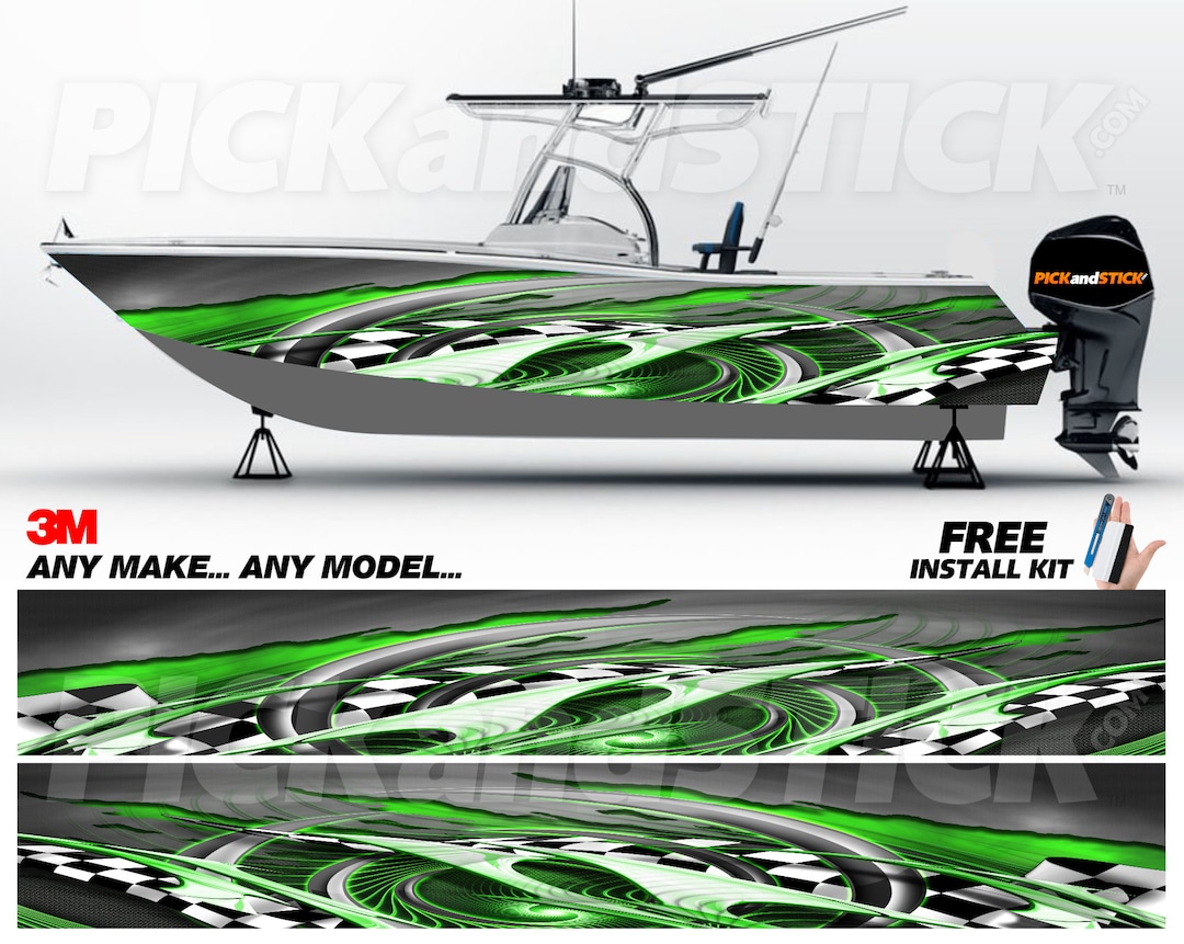 Shear Fishing Boat Wrap 3M DIY Decal Air Release Any Make Any Model Custom Sizes Available Made ...