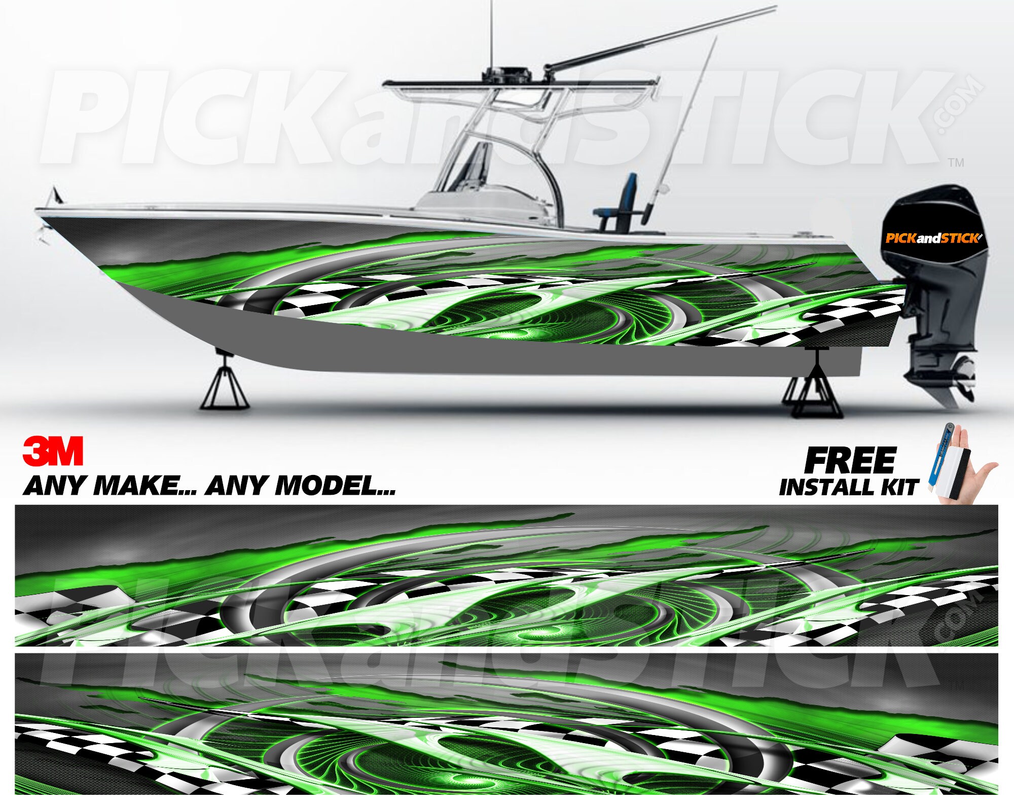 Shear Fishing Boat Wrap 3M DIY Decal Air Release Any Make Any Model ...