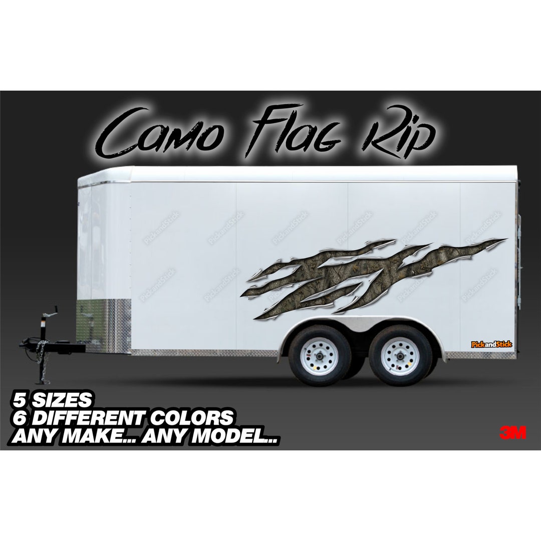 Checkered Flag Rip Trailer Graphic Decal - Etsy