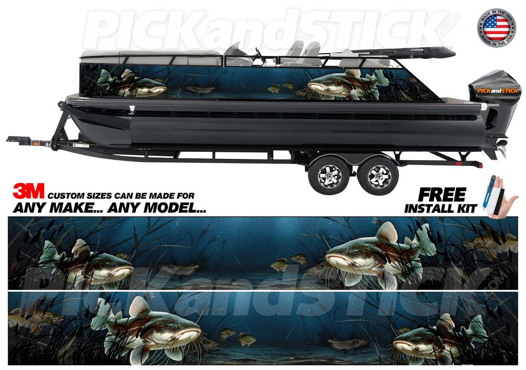 Catfish Heaven Pontoon Boat 3M Cast Wrap - DIY - Decal - Air Release ...