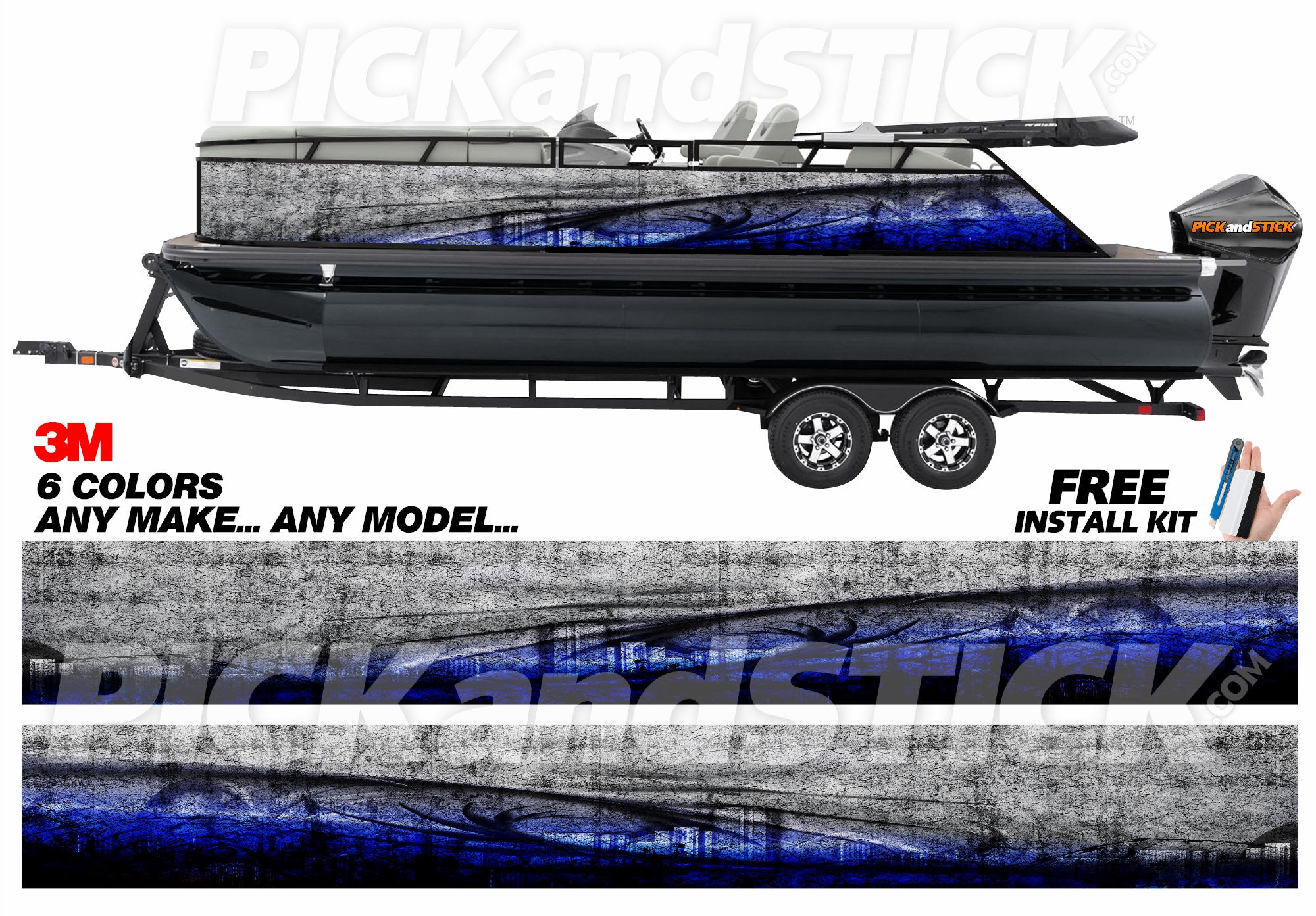Urban Pontoon Boat Wrap 3M DIY Decal Air Release Any Make Any Model ...
