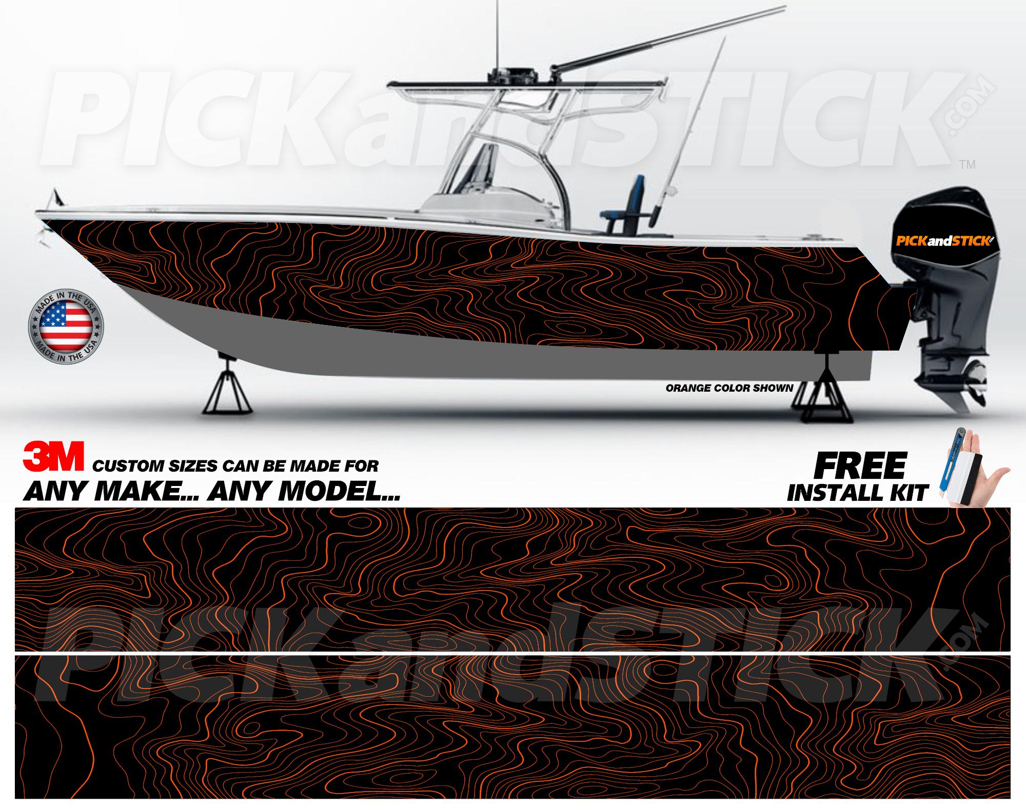 Topographic Map Fishing/center Console Boat 3M Cast Wrap - Diy-air ...