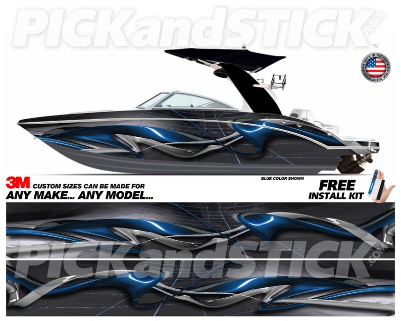 Cyber Wave Ski / Wake Boat 3M Cast Wrap - DIY - Decal - Air Release ...