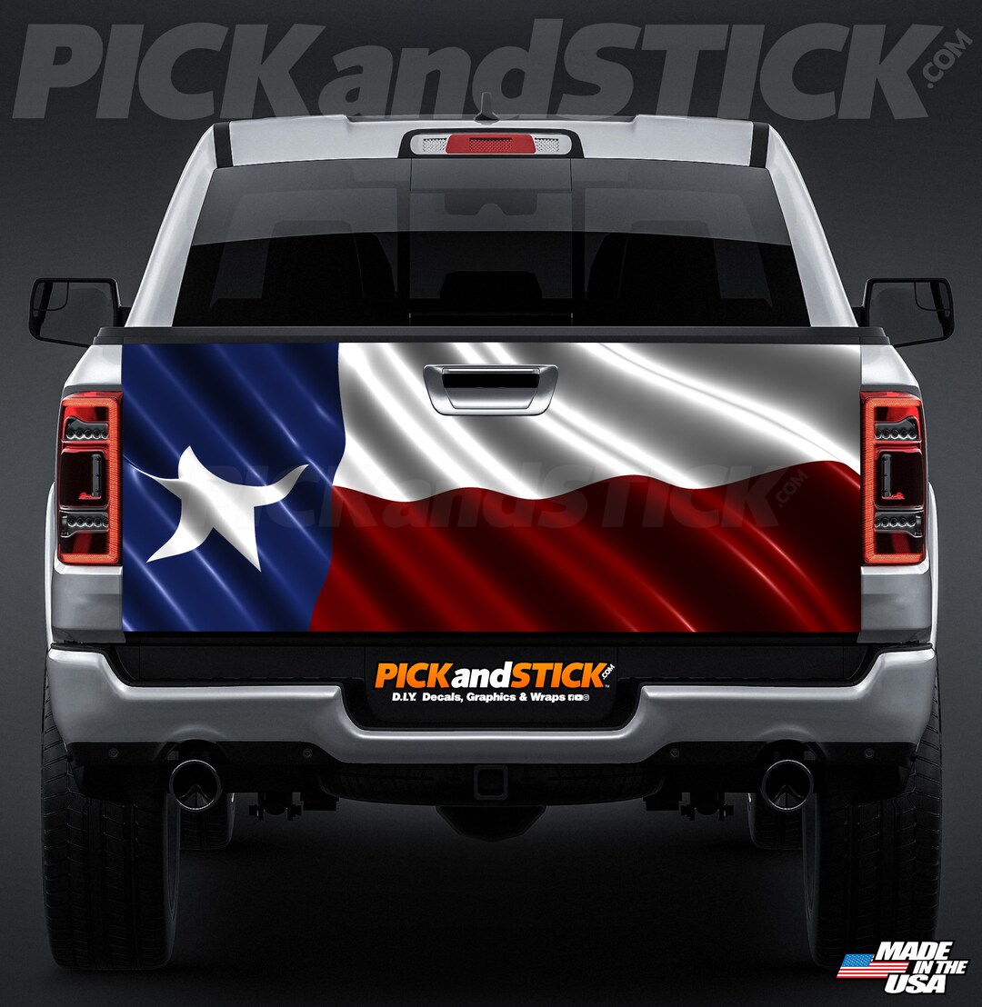 Texas Waving Flag Tailgate Wrap Graphic Decal - Etsy