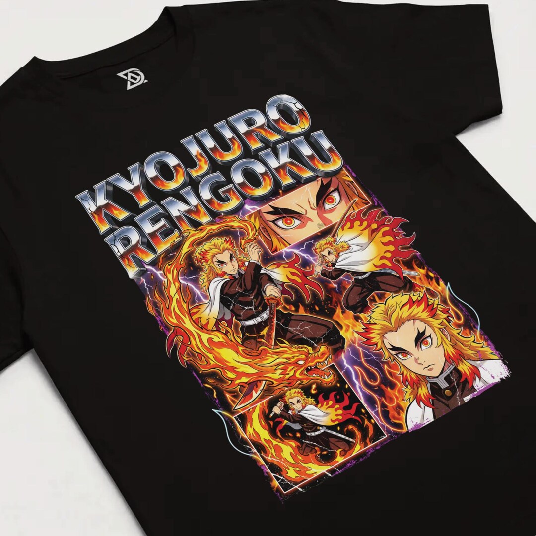 Flame Hashira Shirt, Set Your Heart Ablaze Tee, Fire Breathing Graphic ...