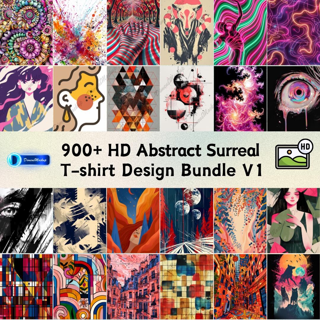 800+ Abstract Surreal T-shirt Design Bundle | HD Graphic Quality ...