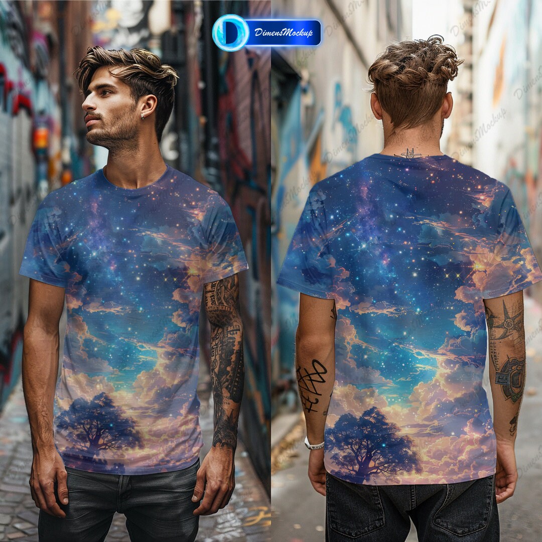 AOP Tshirt Mockup Bundle | Men Front & Back All Over Print | PNG Canva ...