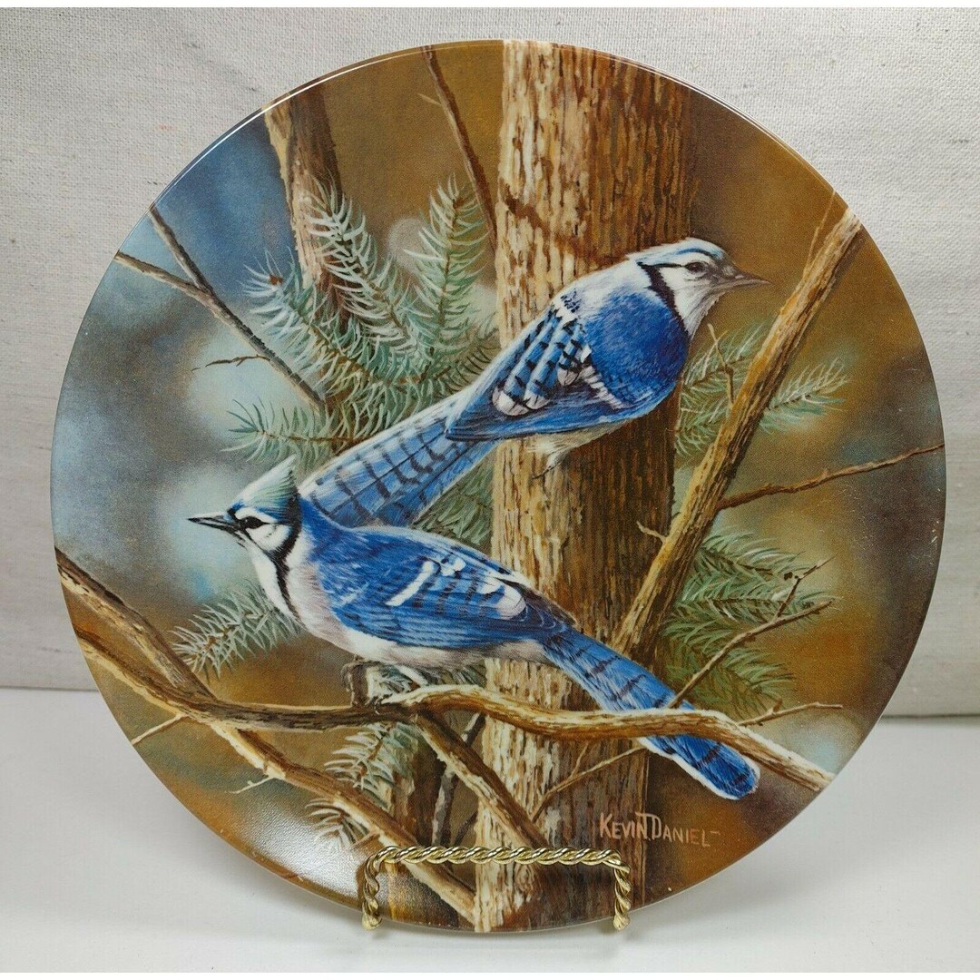 Edwin M Knowles 1985 the Blue Jay by Kevin Daniel Birds Collectors ...
