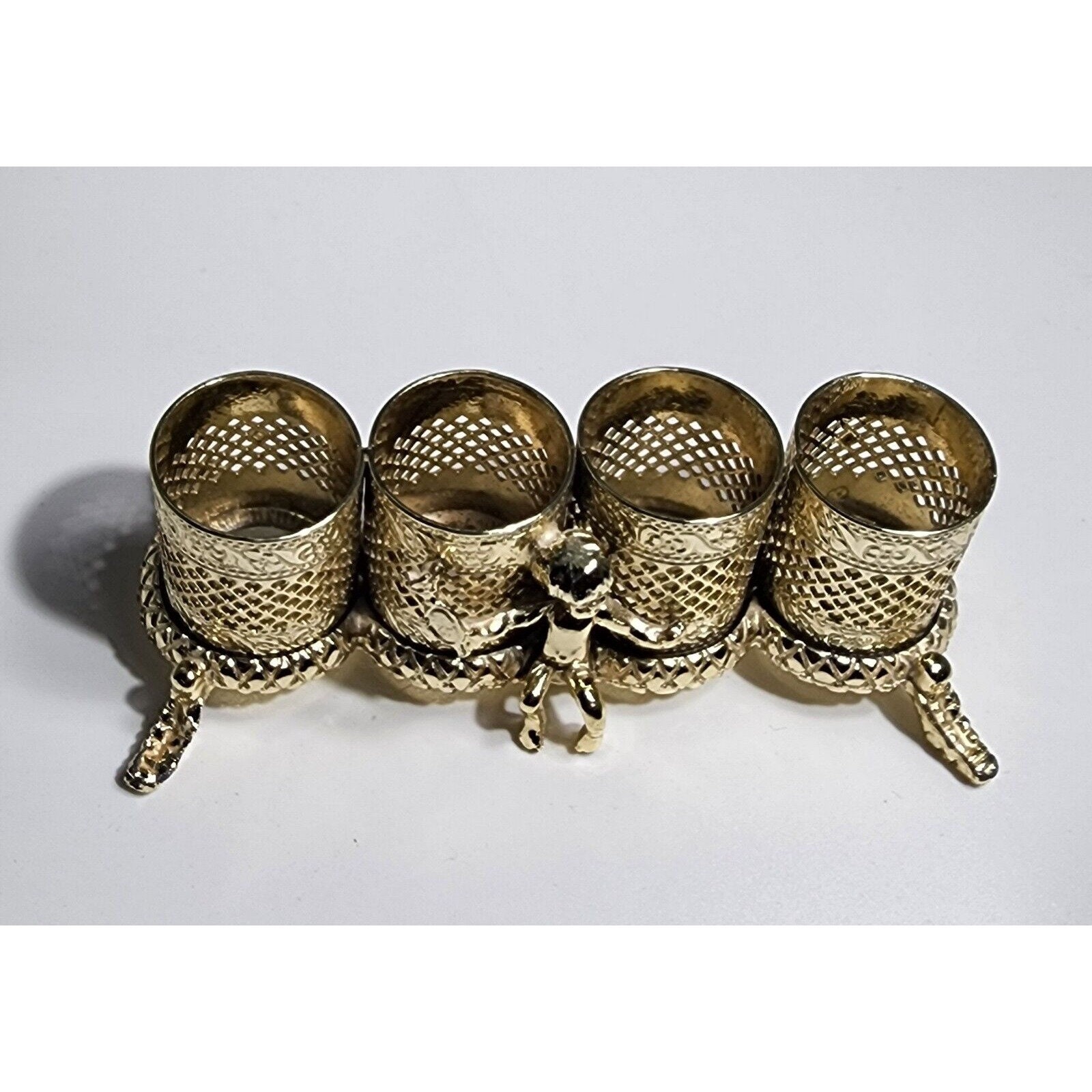 Sam Fink Vintage 1950s Silver Tone Metal 4 Lipstick Holder Cherub ...