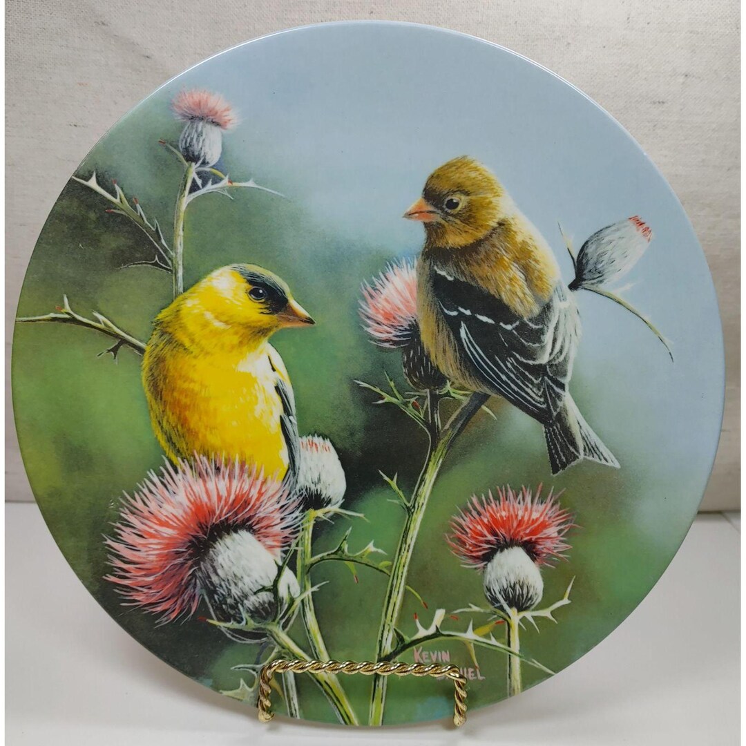 Edwin M Knowles Birds of Your Garden the Goldfinch 1987 Collectors ...