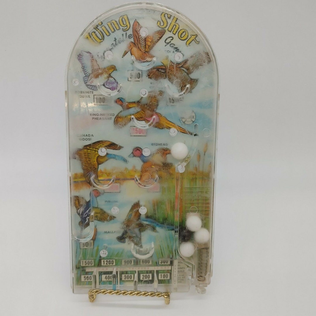 Vtg Marx Multicolor Wing Shot Bird Hunting Bagatelle Tabletop Mini ...