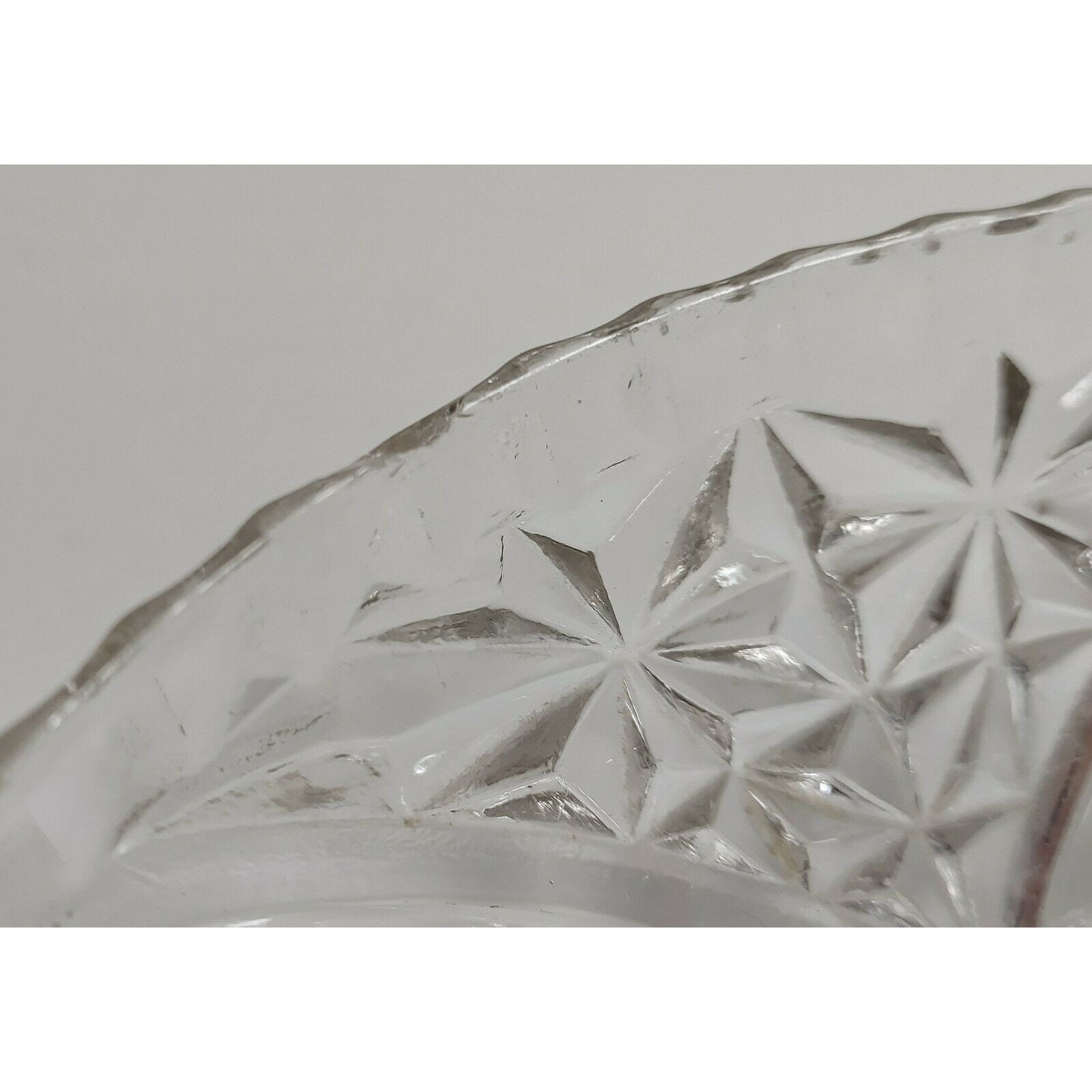 Vintage Clear Crystal Glass Round Shaped Stars Bars Salad and Food ...