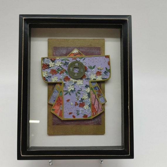 Old Japanese Kimono Shadow Coin Artisan Crafted Wall Hanging | Etsy