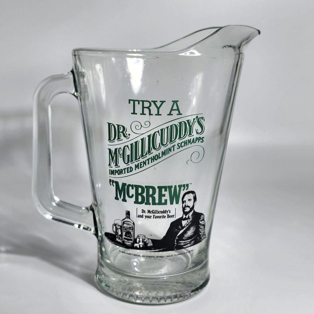 Dr. Mcgillicuddy's Mcbrew Glass Pitcher Menthol Mint Schnapps 1985 ...