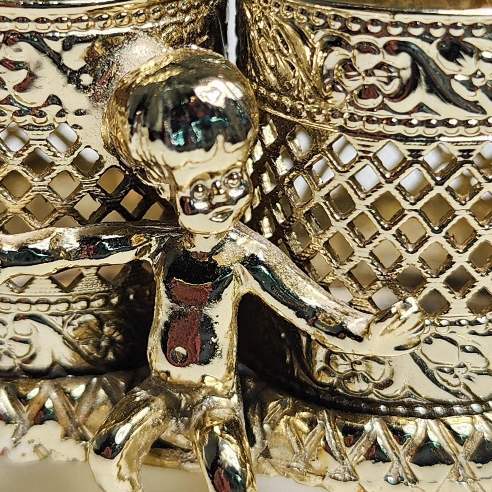 Sam Fink Vintage 1950s Silver Tone Metal 4 Lipstick Holder Cherub ...