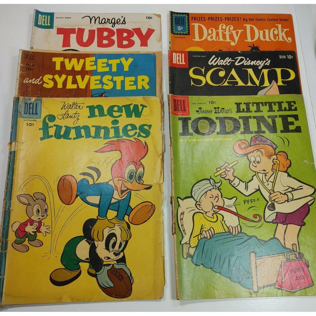 Dell Comics Collection Tubby Tweety Sylvester Daffy Duck Scamp Little ...