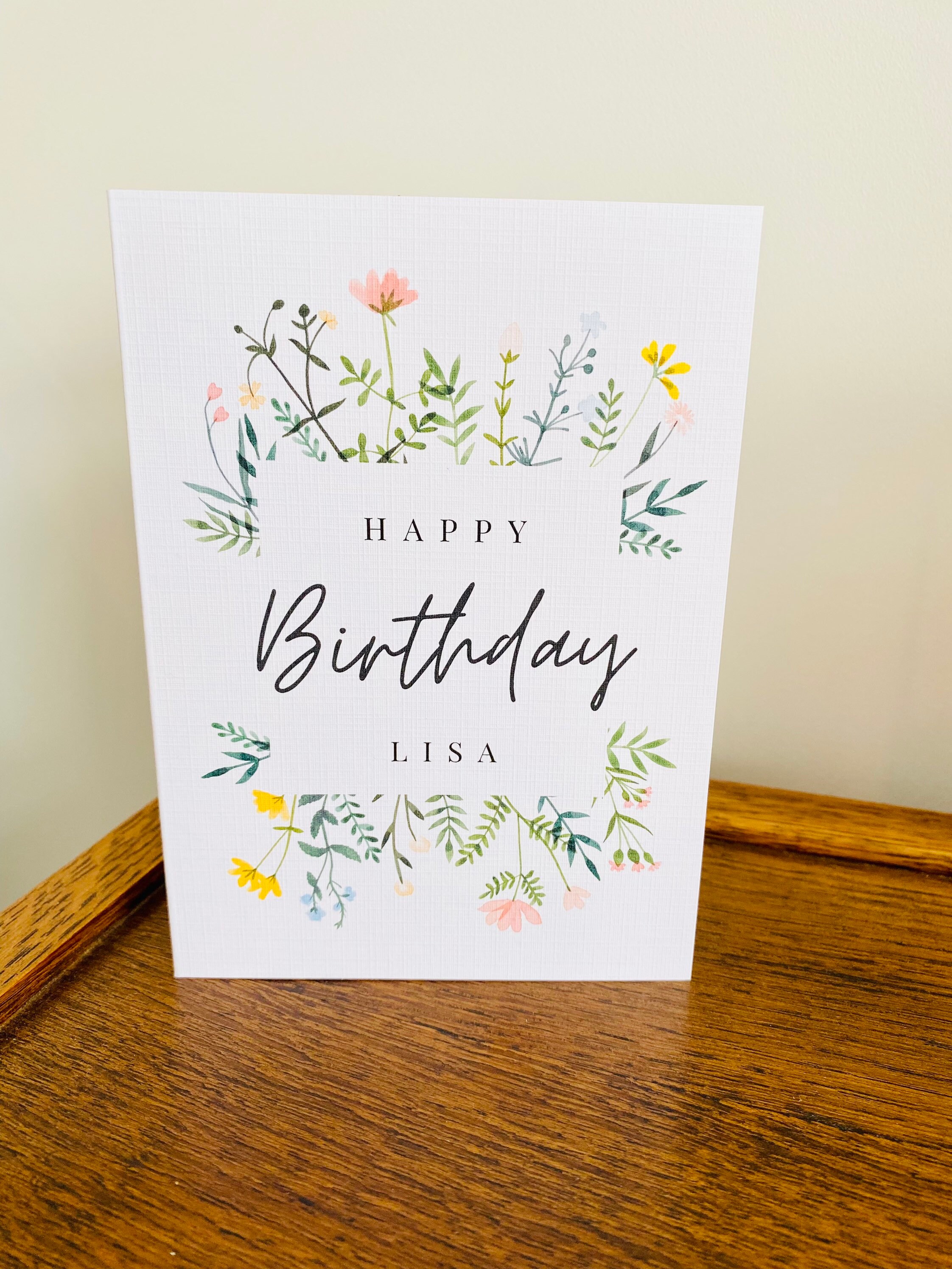 Personalised Birthday Card, Happy Birthday Card, Floral Card - Etsy UK